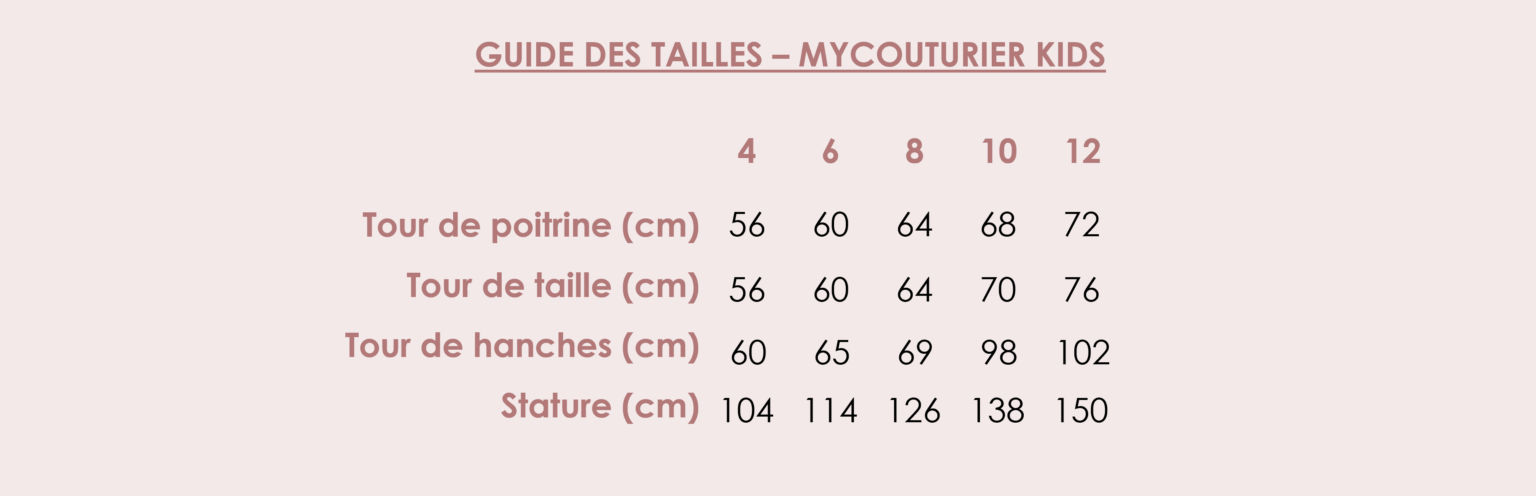 Guide des tailles